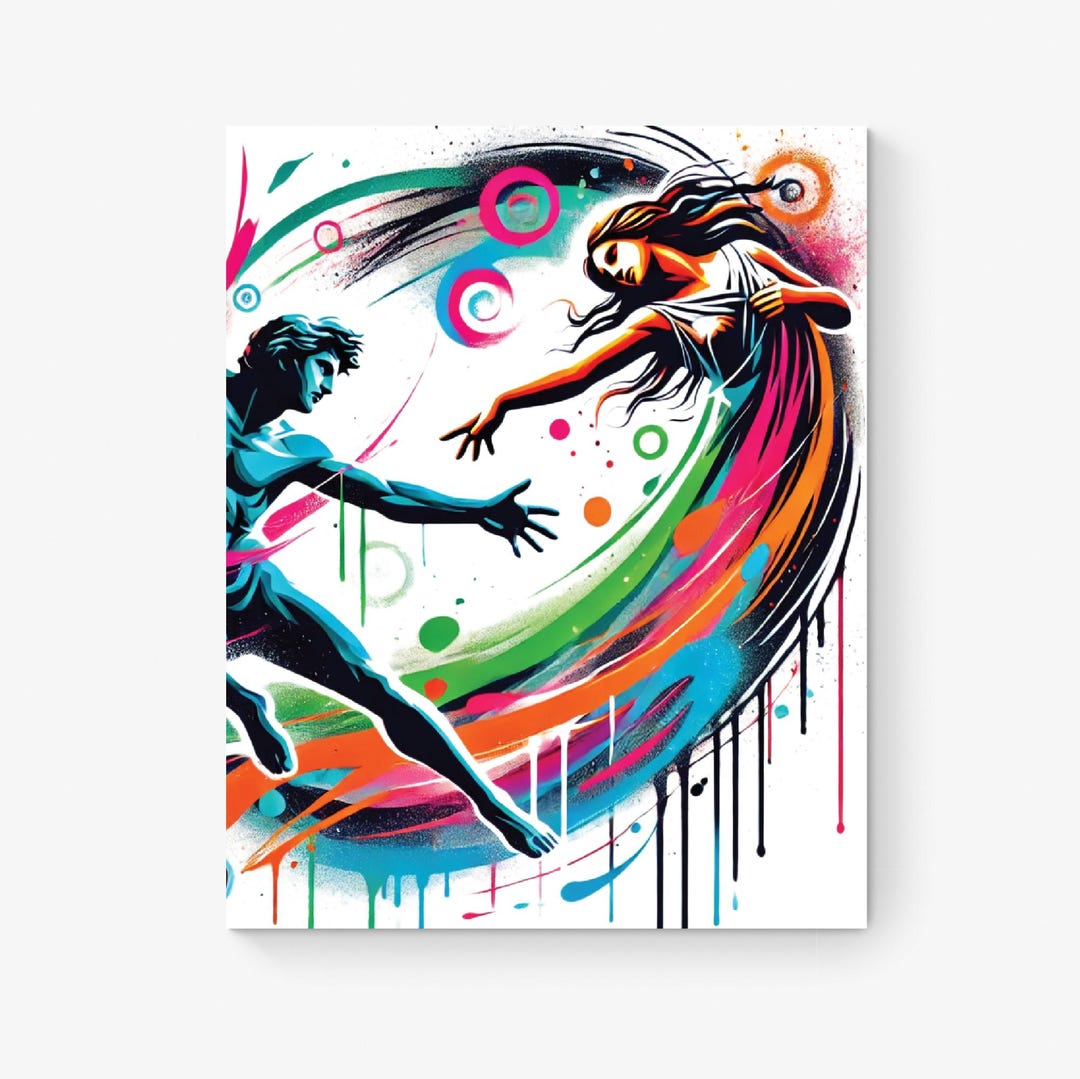 Orpheus and Eurydice Graffiti Art Print | Ancient Greek Mythology ...