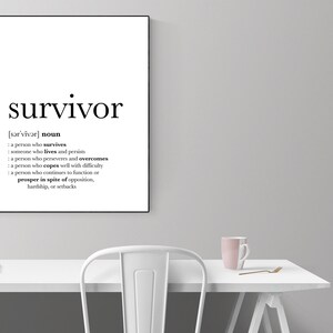 Survivor Definition Cancer Survivor Art Print - Etsy