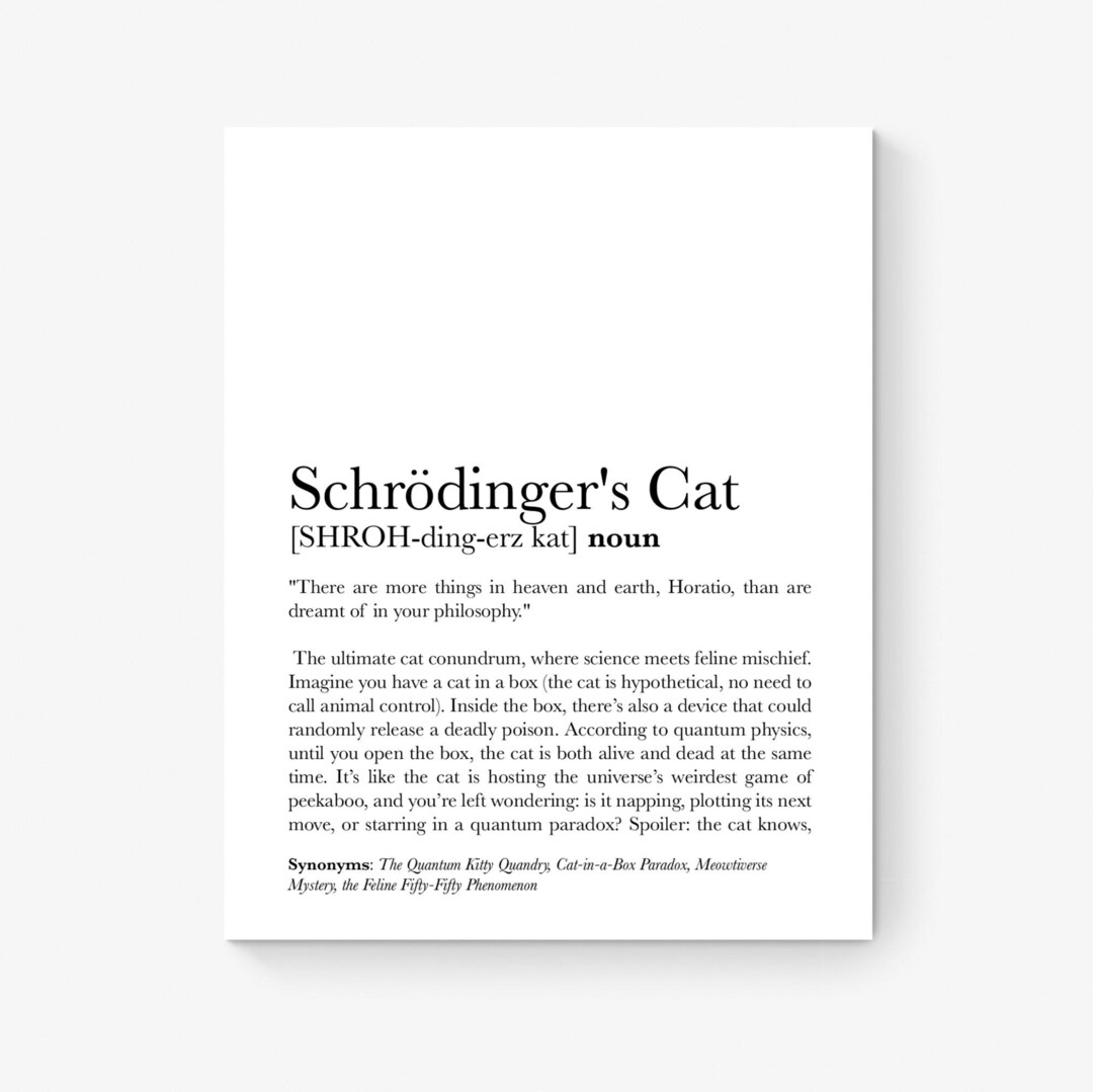Schrodinger's Cat Art Print | Principles and Paradoxes of Human ...