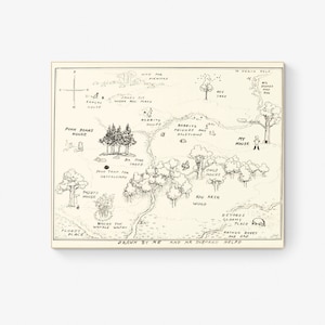 Map of the Hundred Aker Woods From Winnie-the-pooh AA Milne Art Print ...