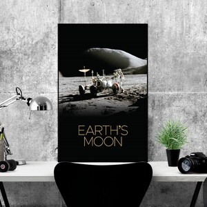 Earth's Moon | NASA JPL | Lunar Rover Artwork | Lunar Art Print ...