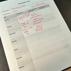 Homework Log | Digital Download | PDF File | School Teacher ...