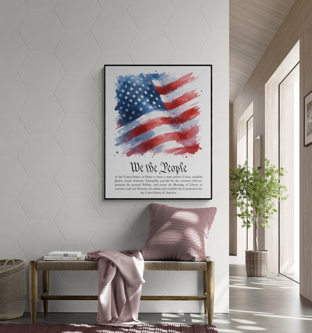 We the People | Preamble to the Constitution | United States Flag ...