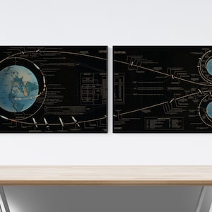 Apollo 11 Lunar Flight Plan NASA Artwork Bundle of 2 Retro 1969 Moon ...