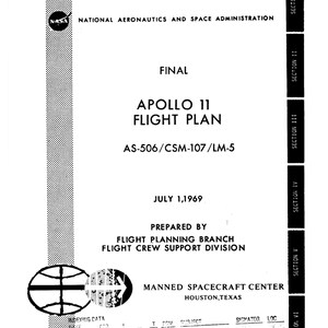 Apollo 11 Lunar Flight Plan | NASA Manual | 1969 Moon Landing Poster ...
