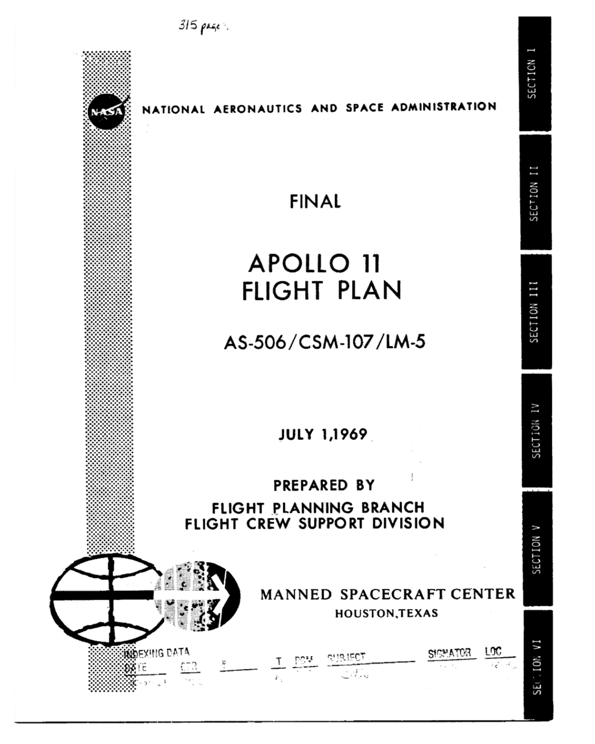 Apollo 11 Lunar Flight Plan NASA Manual 1969 Moon Landing - Etsy