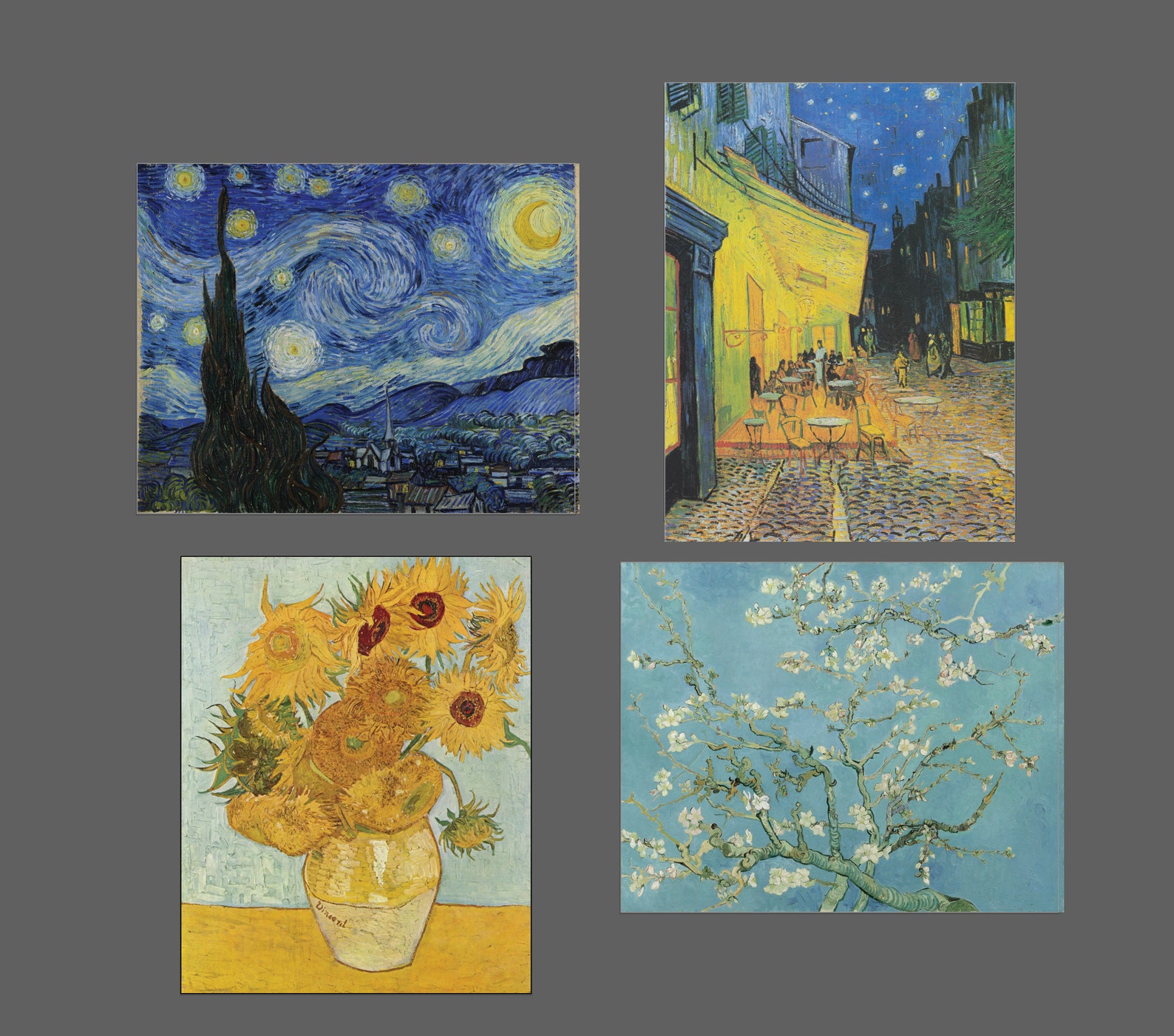 Vincent Van Gogh Art Bundle Starry Night Sunflowers Cafe - Etsy