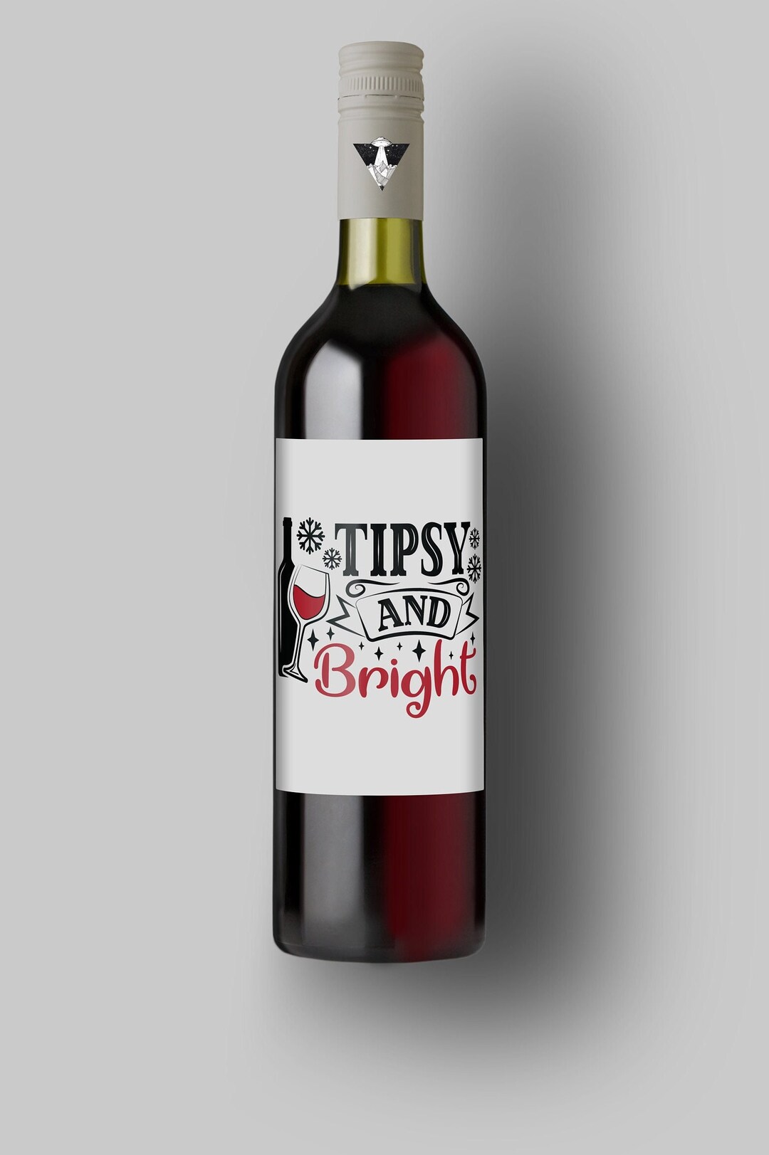 Tipsy and Bright Custom Bottle Labels Personalized Bottle Christmas ...