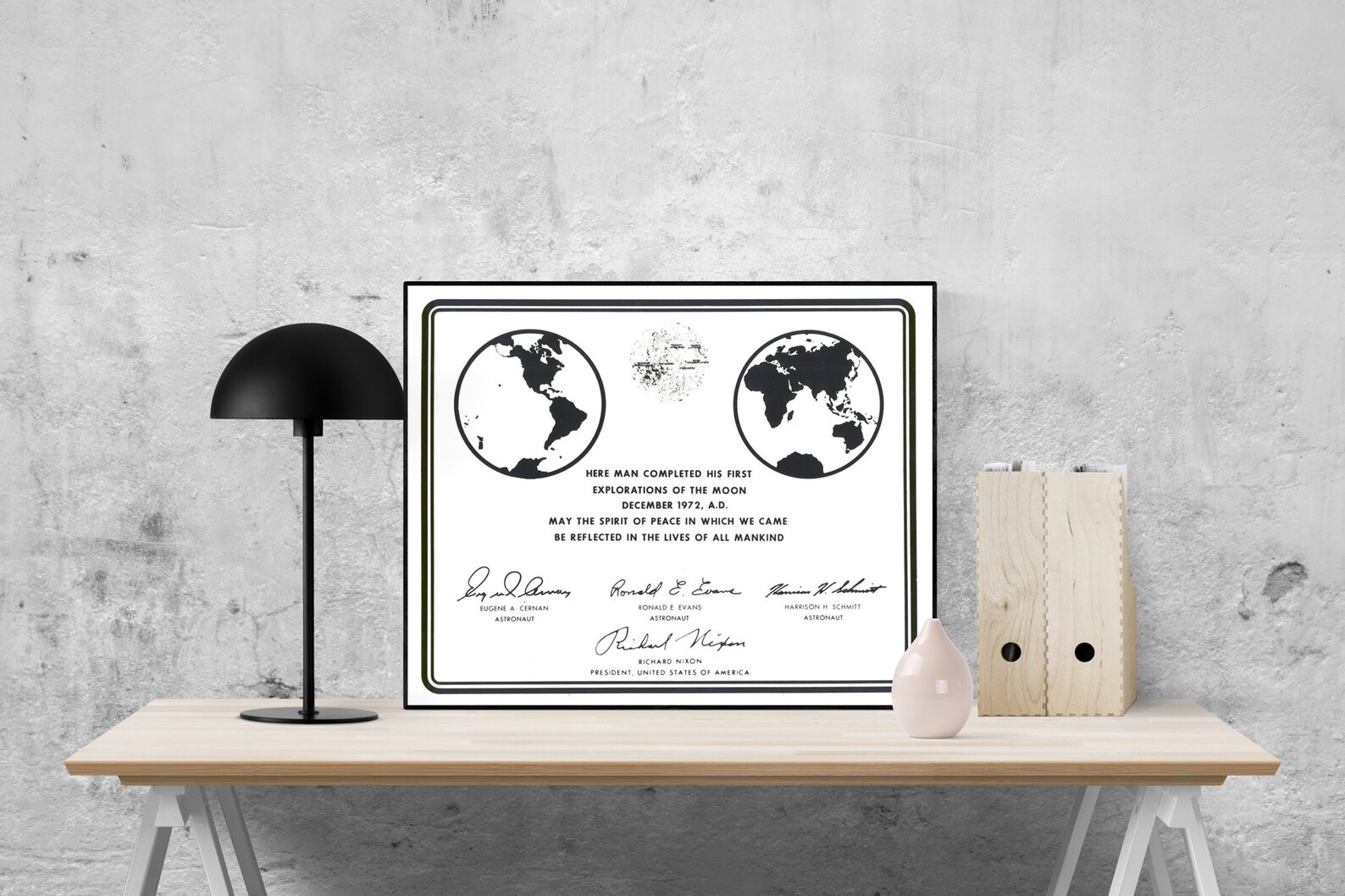 Earth's Moon NASA JPL Apollo 17 Lunar Plaque Replica - Etsy