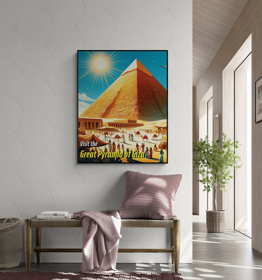 The Pyramid of Giza | Seven Wonders of the Ancient World Tourist Poster ...
