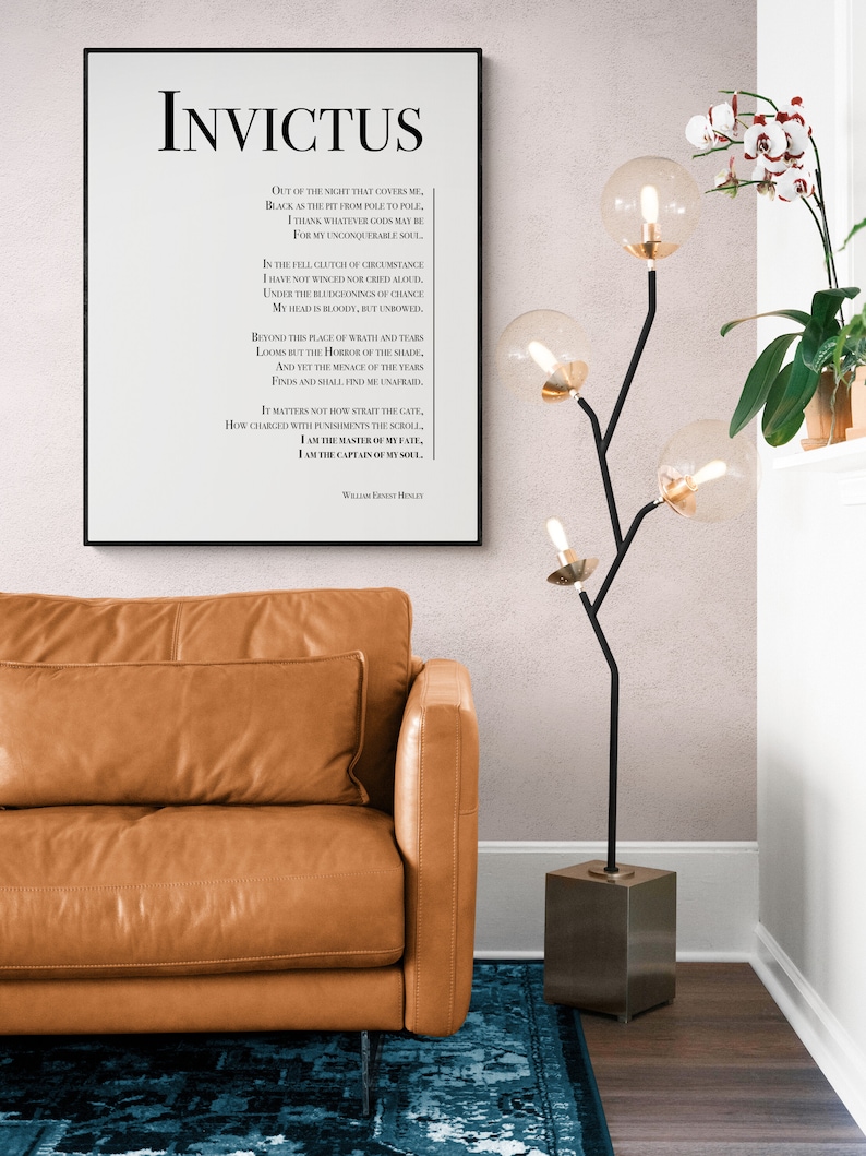 Invictus Poem Art Print | I Am the Master of My Fate | William Ernest ...