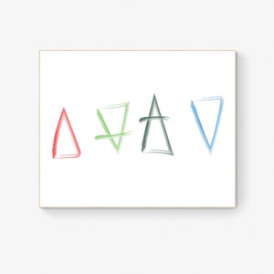 Elements of Fire Earth Water Air Aether Symbols Inspirational Colorful ...