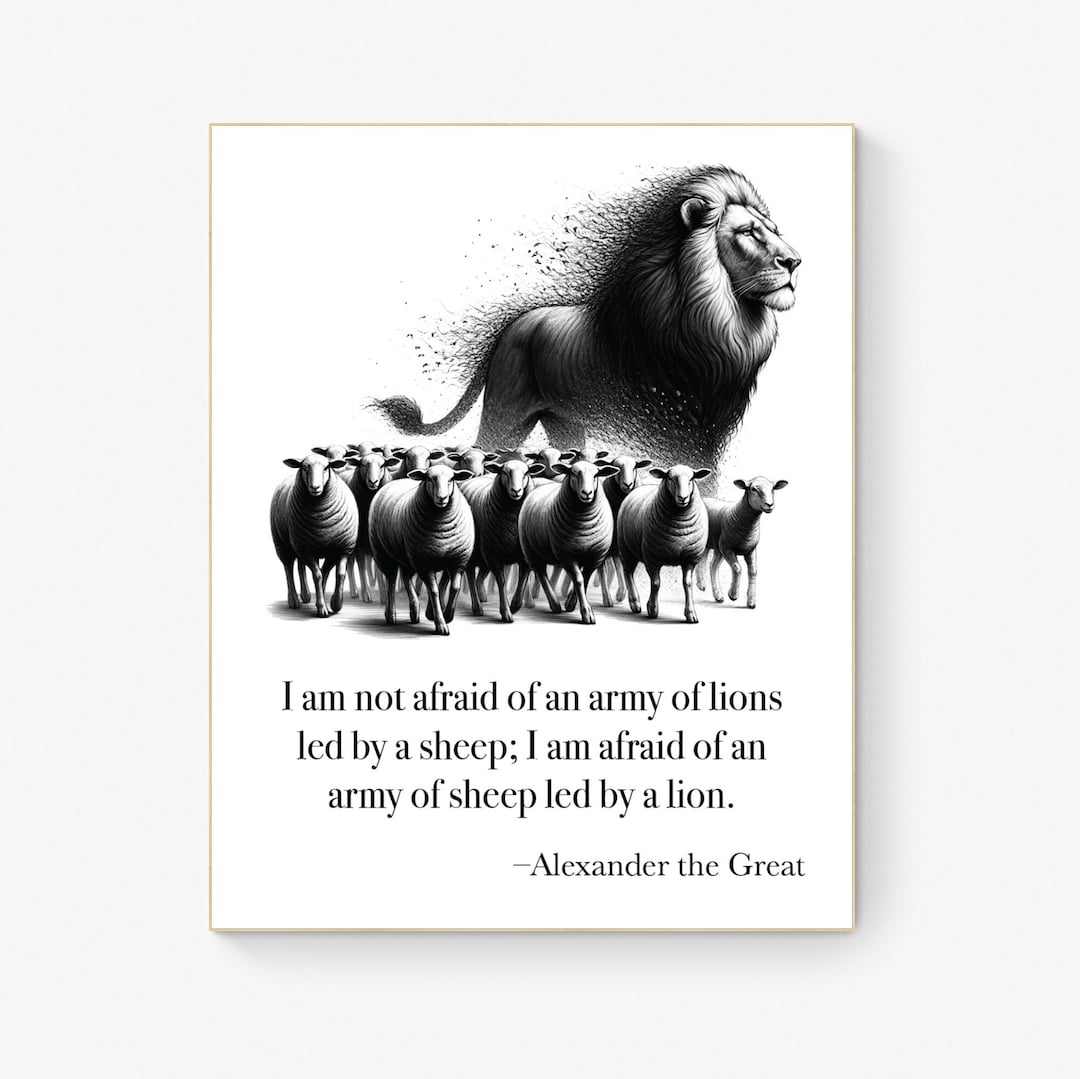 I Am Not Afraid of an Army of Lions Lead by A Sheep by Alexander the ...