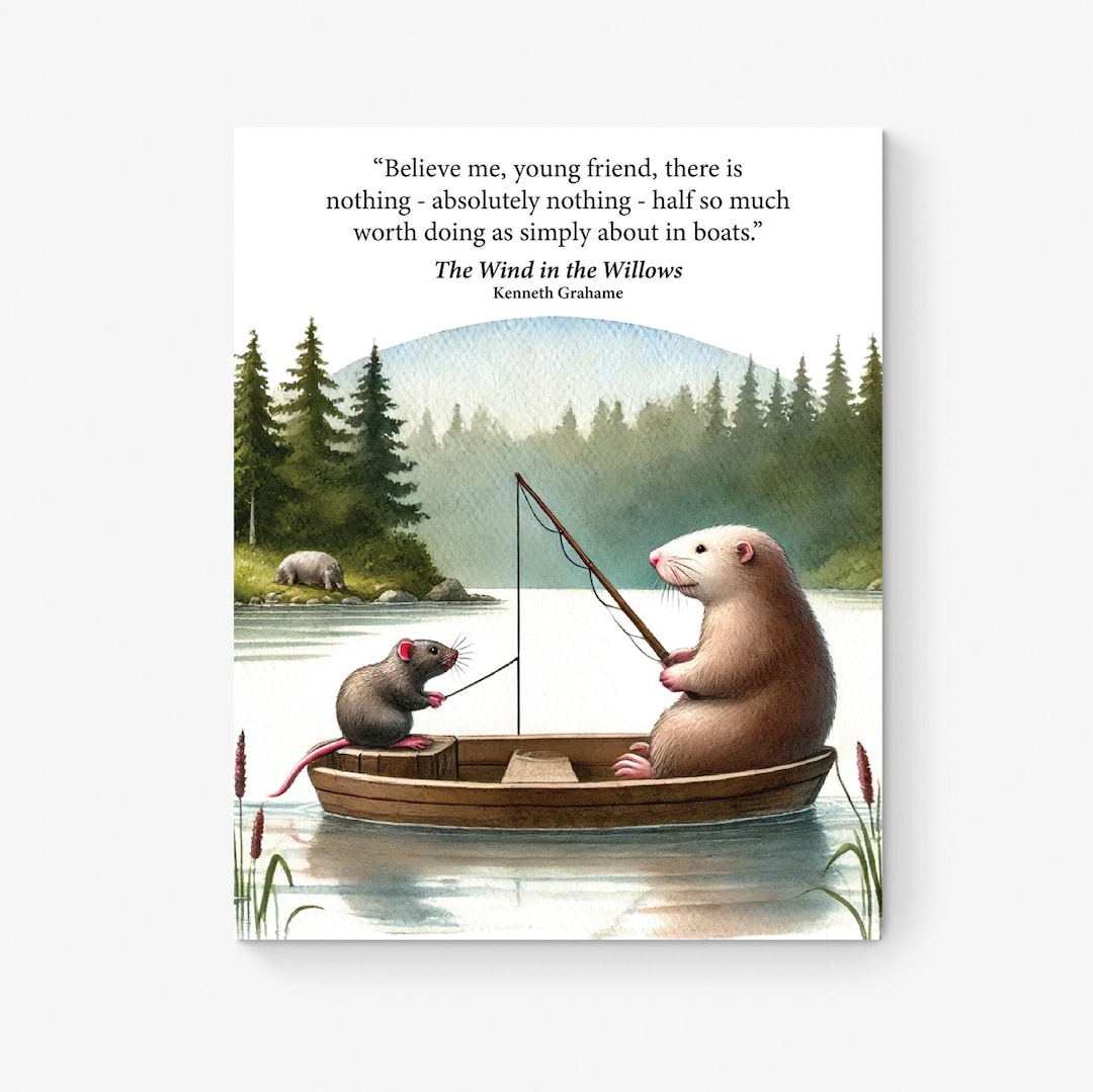 Grahame Quote Art Print | Messing About in Boats | Wind in the Willows ...