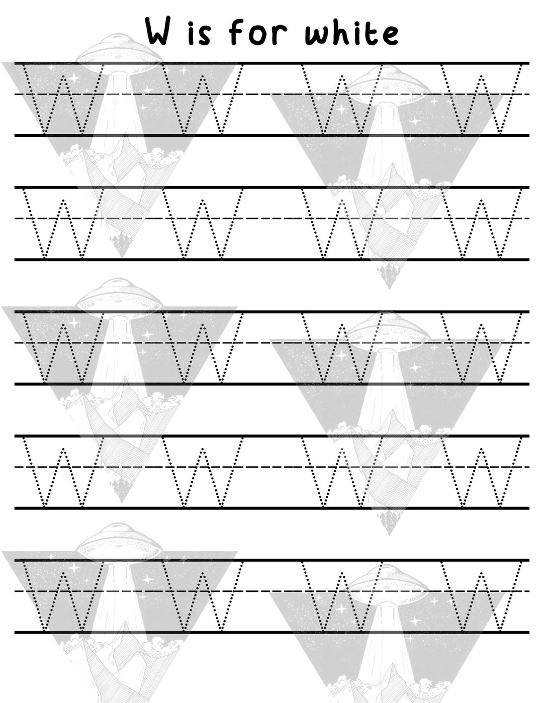 Digital Download W is for White Primary Letter Practice Writing ...
