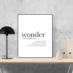 Wonder Definition Art Print | Inspirational Poster | Motivational - Etsy
