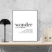 Wonder Definition Art Print Inspirational Poster Motivational - Etsy