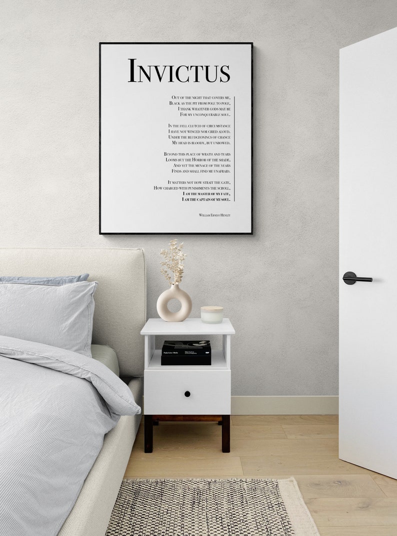 Invictus Poem Art Print | I Am the Master of My Fate | William Ernest ...
