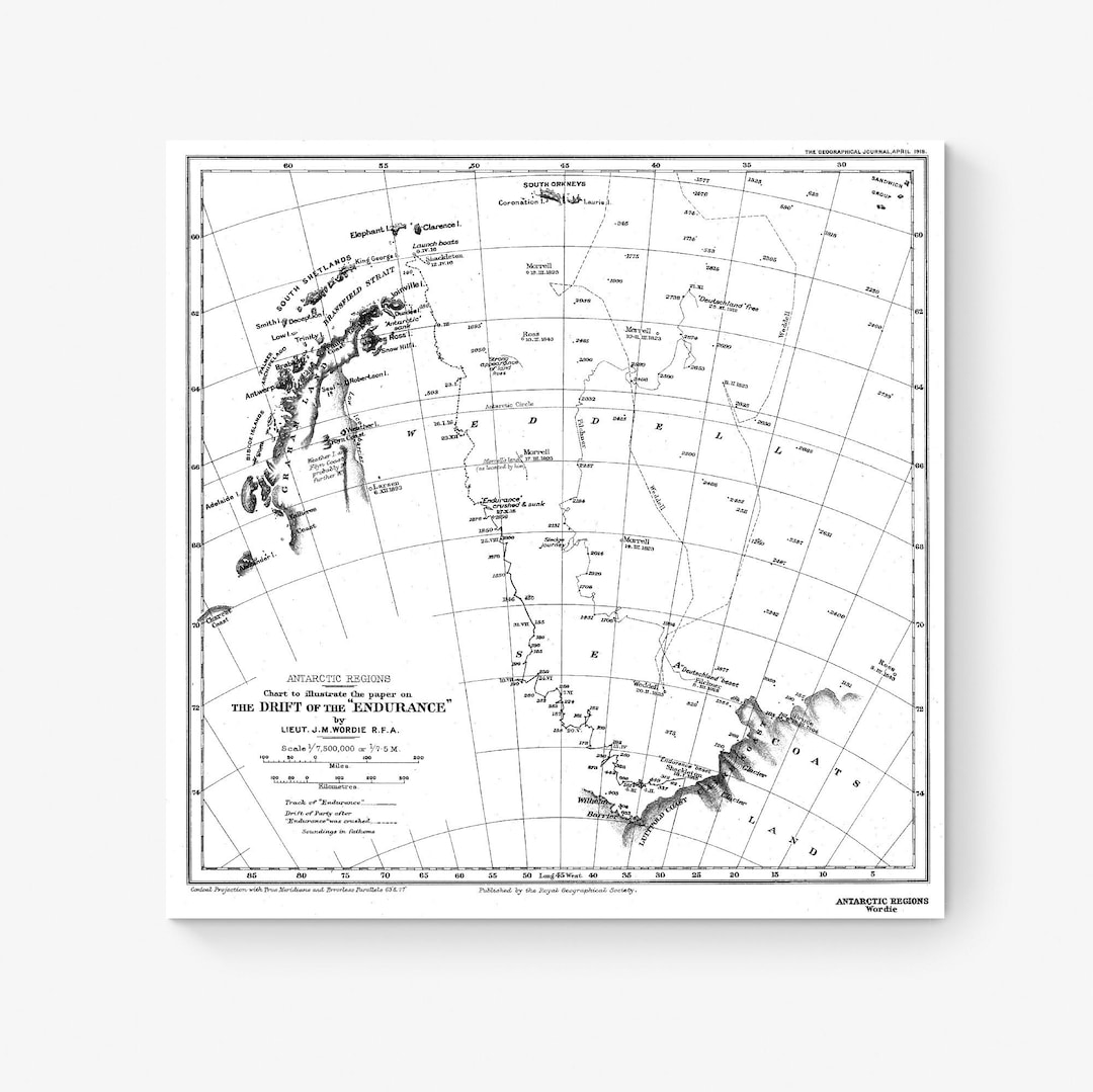 Ernest Shackleton Expedition Map | HMS Endurance | Home Decor | Living ...