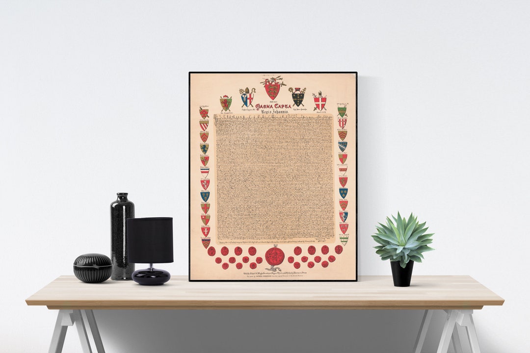 Magna Carta Art Print Facsimile | Politics and Coat of Arms | Home ...
