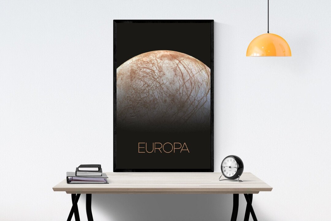 Europa Moon Art Print | NASA Art | Space Artwork | Galilean Moon ...