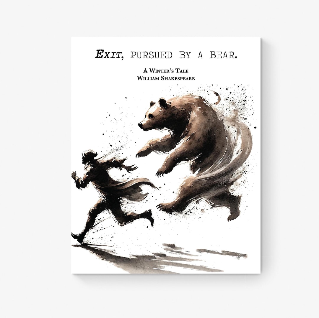 William Shakespeare Quote Art Print | Exit Pursued by A Bear | Literary ...