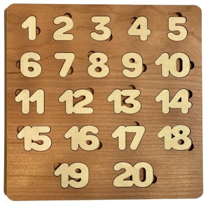 DIY Wooden Numbers Puzzle 1-20 | Early Education | Each Letter of the ...