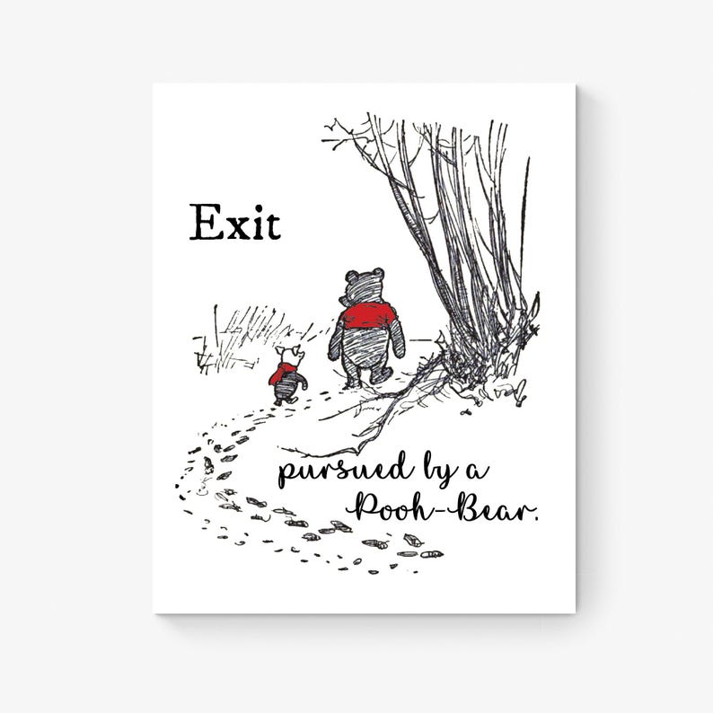 Shakespeare Quote Art Print | Exit Pursued by A Bear | Winnie-the-pooh ...