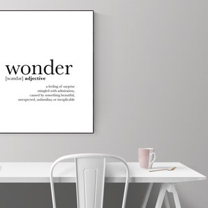 Wonder Definition Art Print | Inspirational Poster | Motivational - Etsy