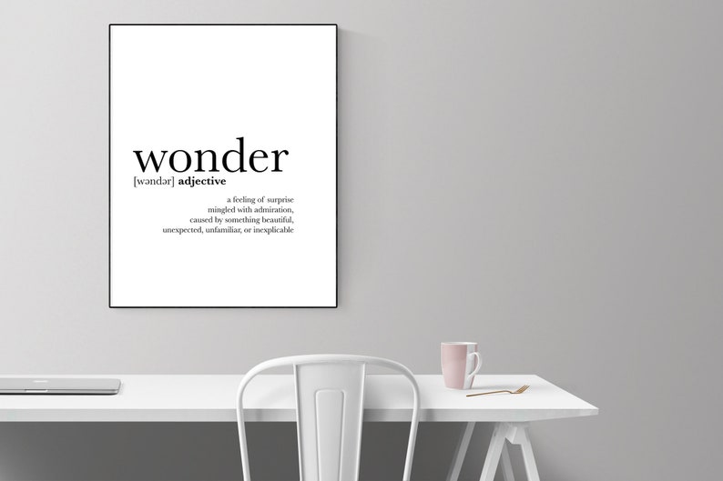 Wonder Definition Art Print Inspirational Poster | Etsy