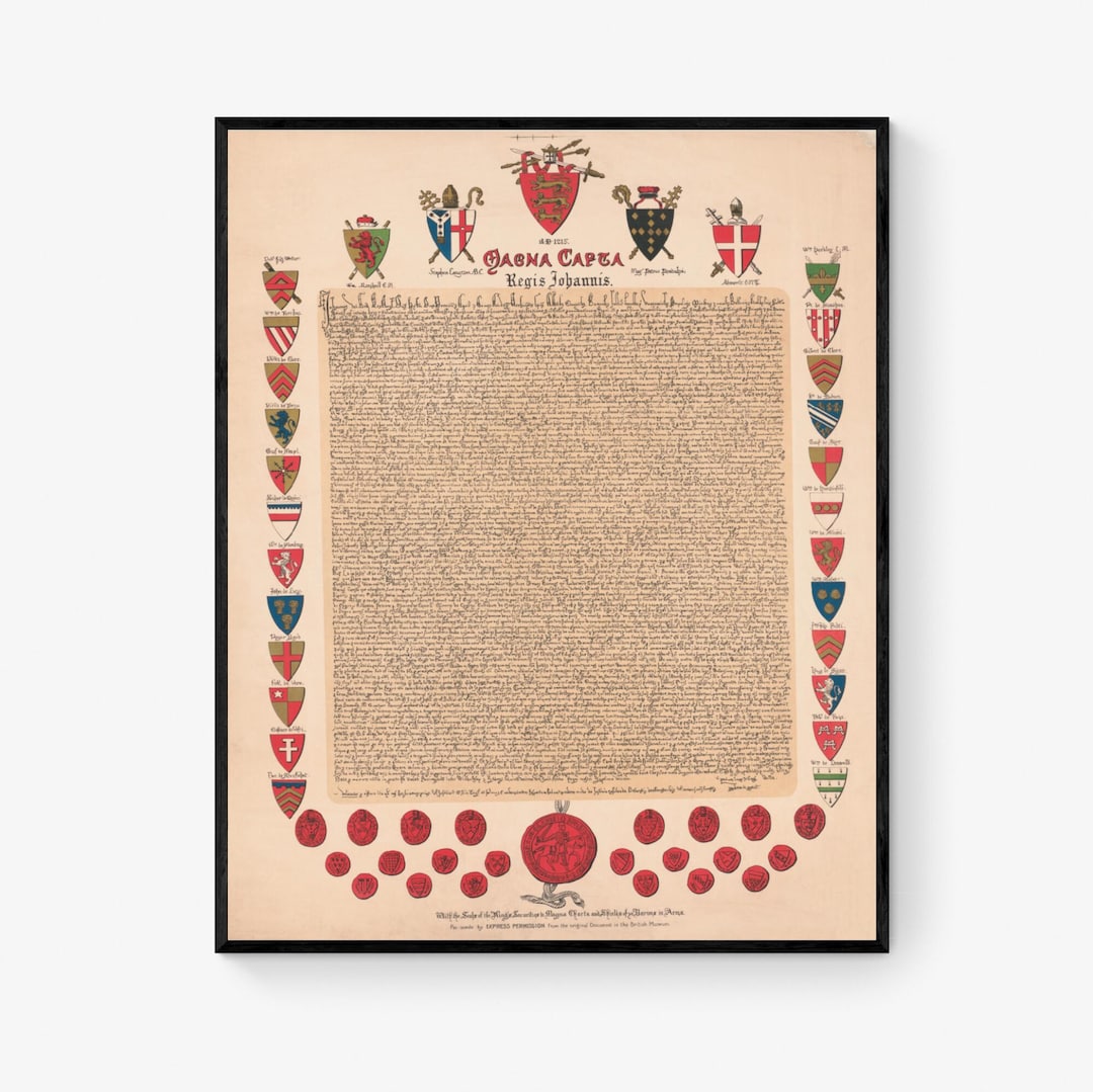 Magna Carta Art Print | History Reproduction | Politics and Coat of ...