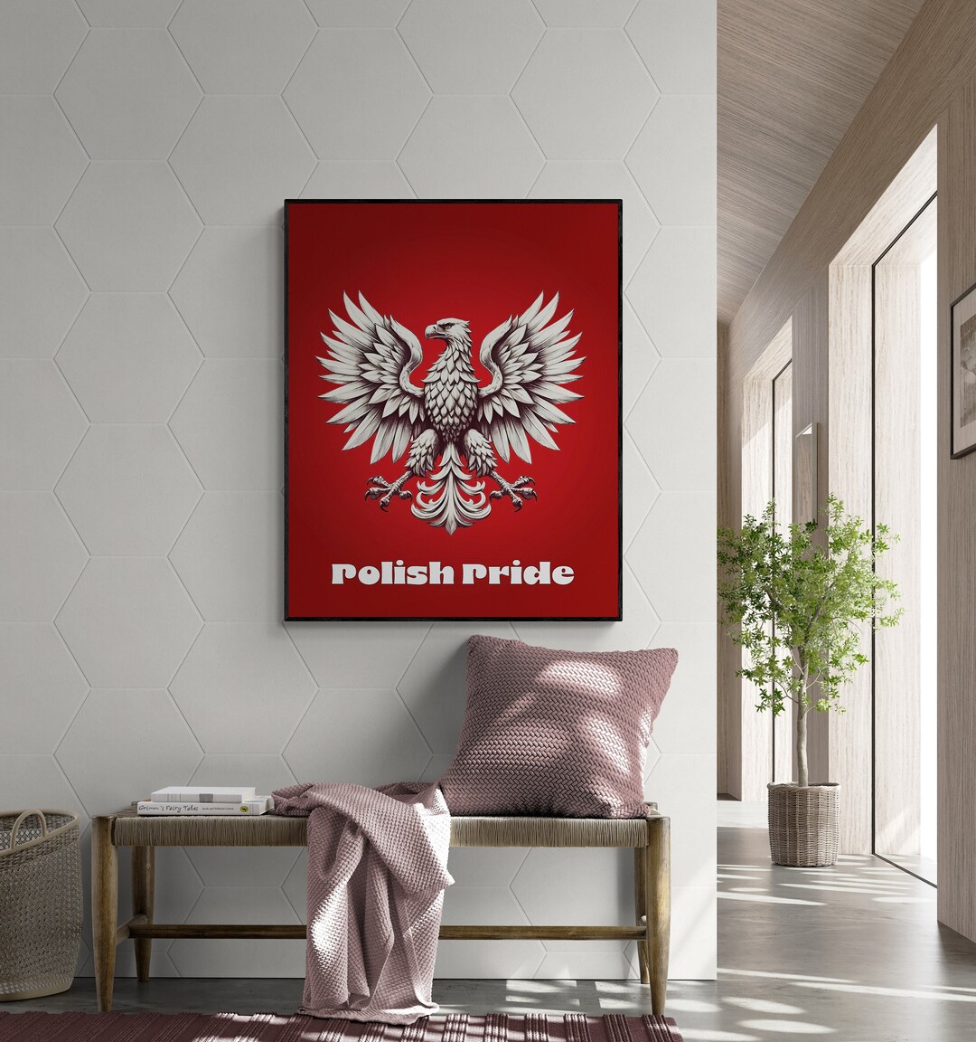 Polish Eagle Emblem - Polska Polski Orzel Red Home Decor - Unframed ...