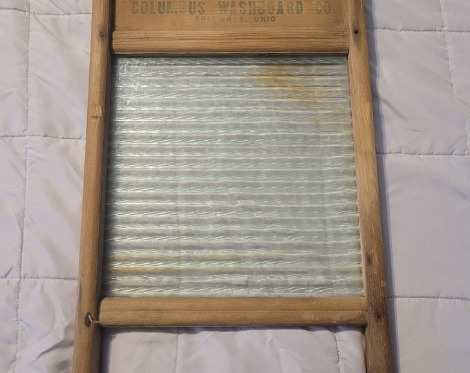 Antique 'crystal Cascade' Glass Washboard Standard Family Size No. 2080 ...