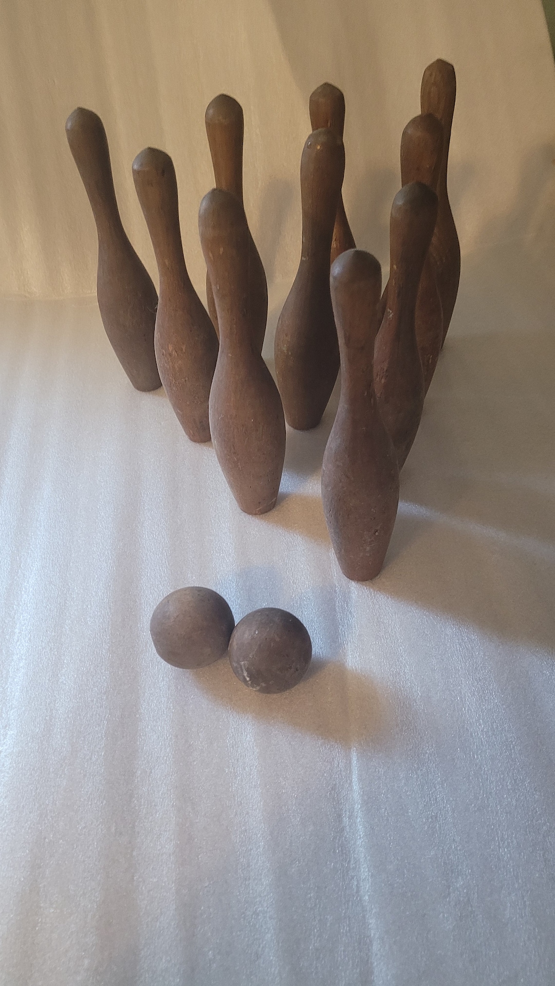 Antique Skittles Ten Pins Tabletop Bowling Set Toy Game - Etsy