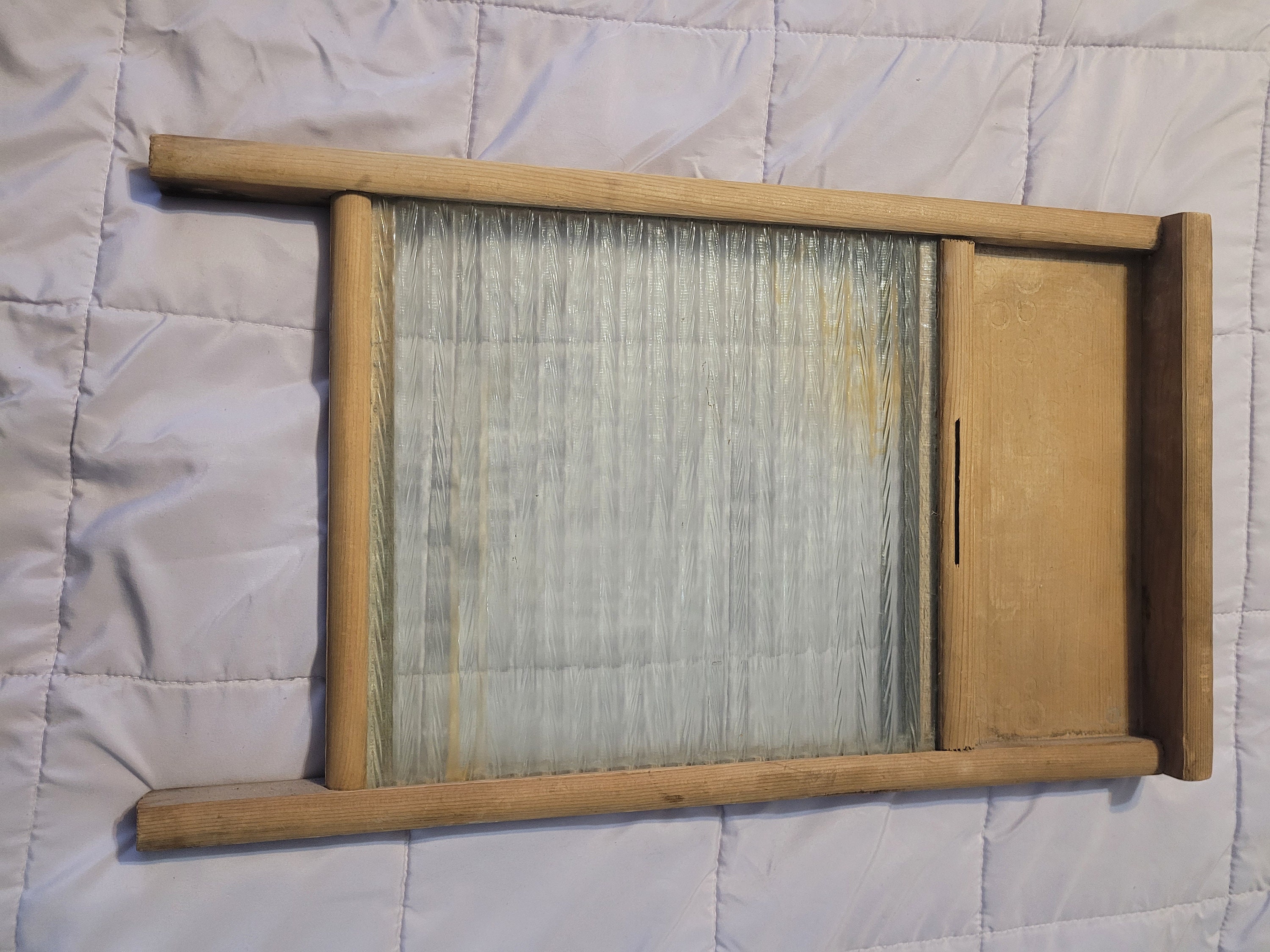 Antique 'crystal Cascade' Glass Washboard Standard Family Size No. 2080 ...