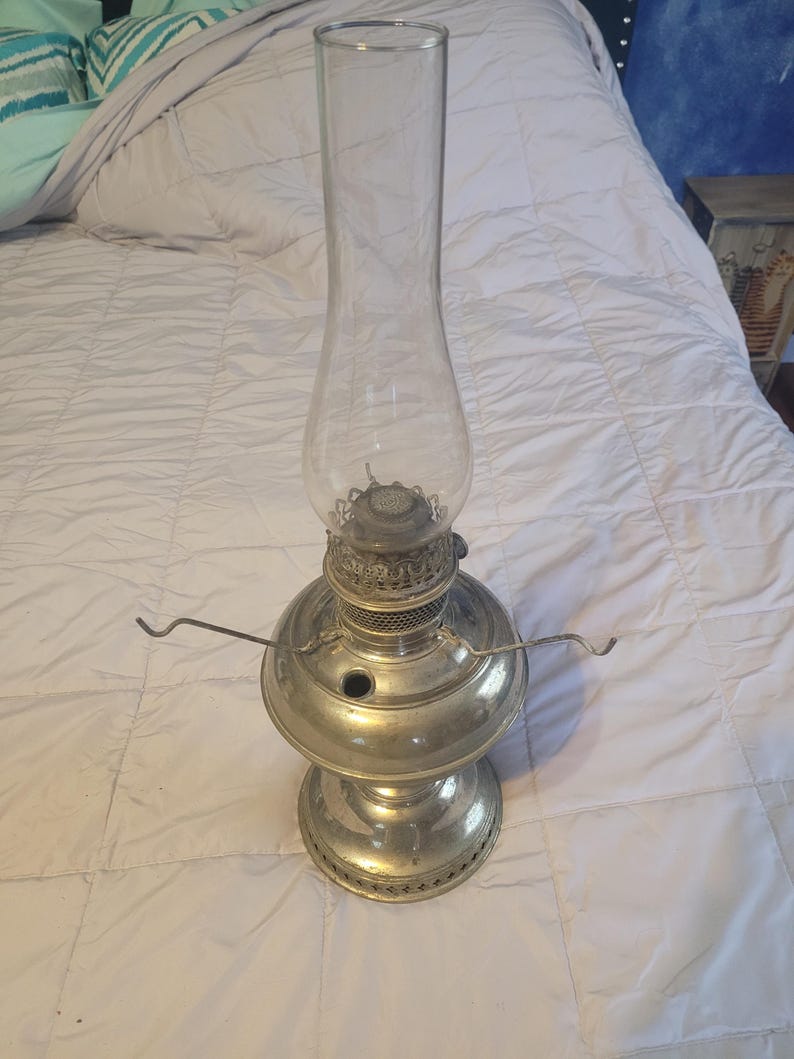 Antique Rayo Oil Kerosene Table Lamp Nickel Plated - Etsy