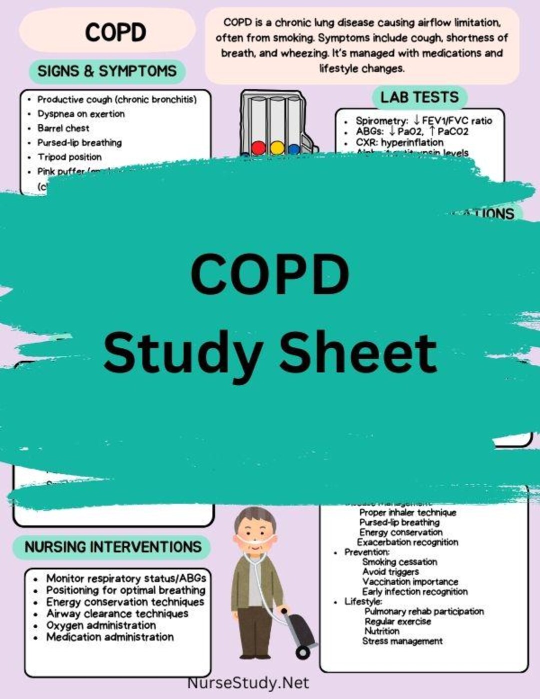 COPD Nursing Study Sheet - Etsy