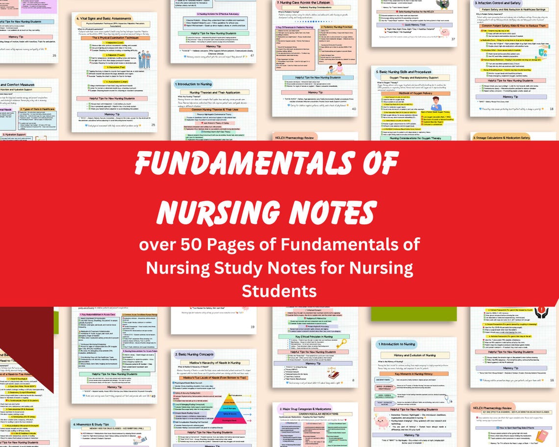 Nursing fundamentals Study Guide & Care Plan Templates (printable pdf ...