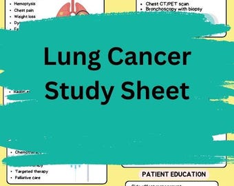 Lung Cancer | Nursing Study Sheet - Etsy