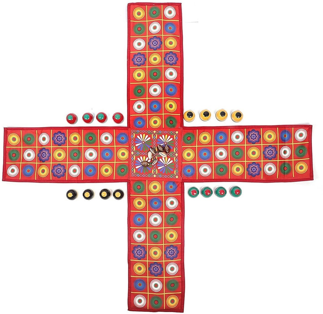 Traditional Chausar Chopad Parcheesi Pachisi Pagade Thayam Ludo Chopat ...