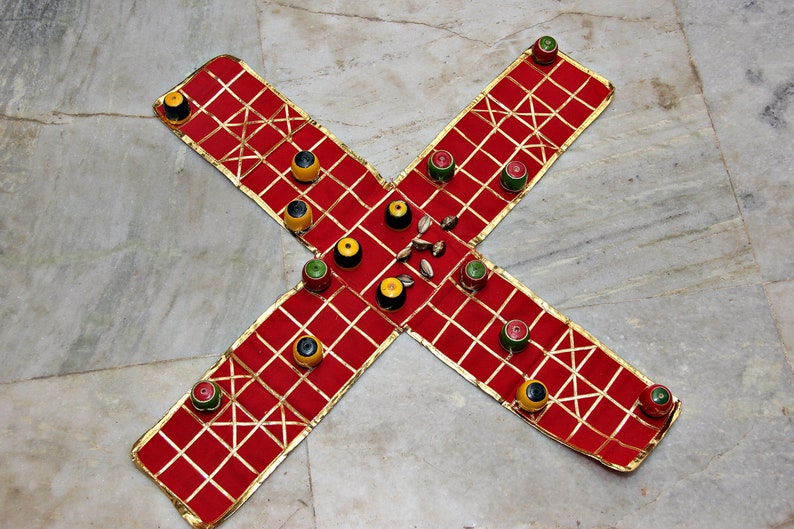 Handcrafted Chaupar Pachisi Game: Traditional Indian Ludo With Cloth ...