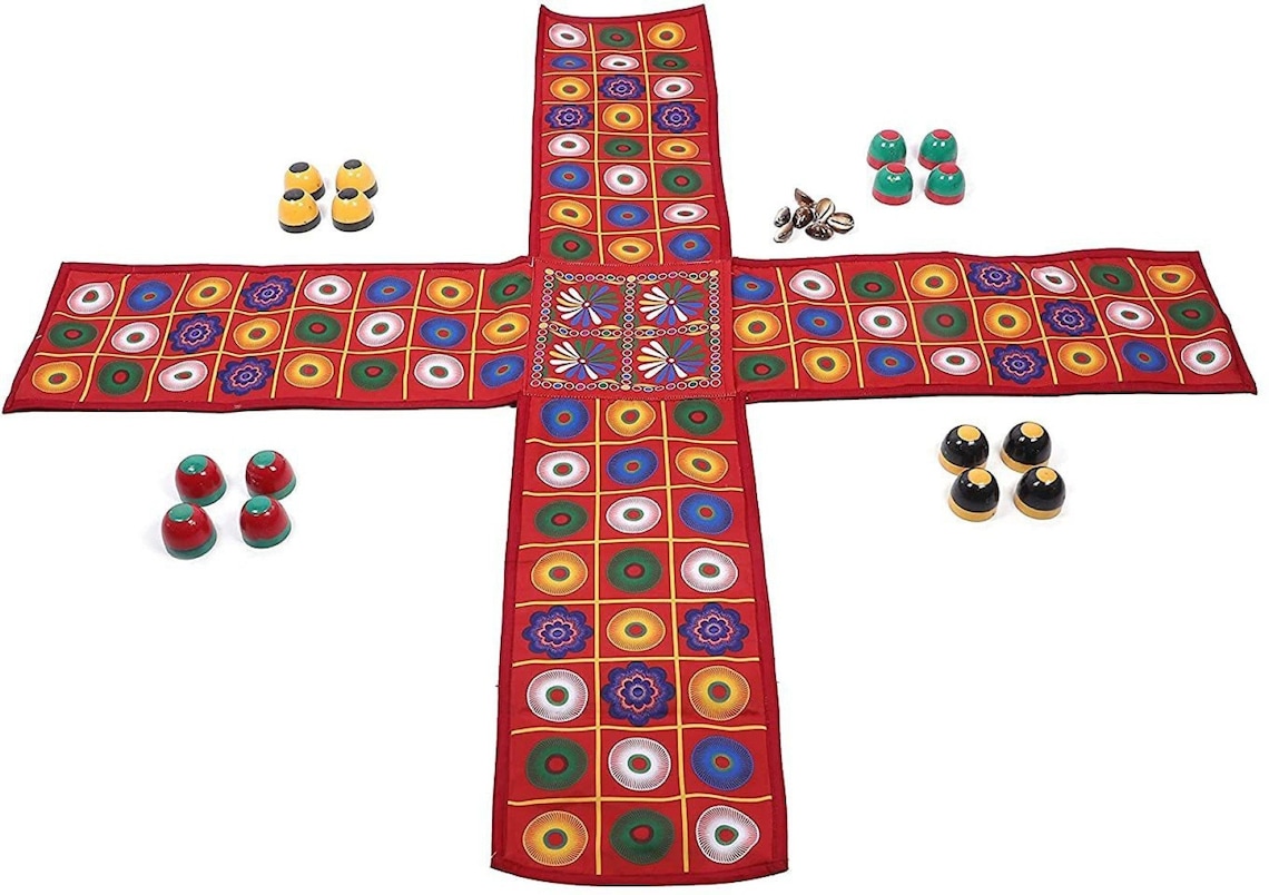 Traditional Chausar Chopad Parcheesi Pachisi Pagade Thayam Ludo Chopat ...