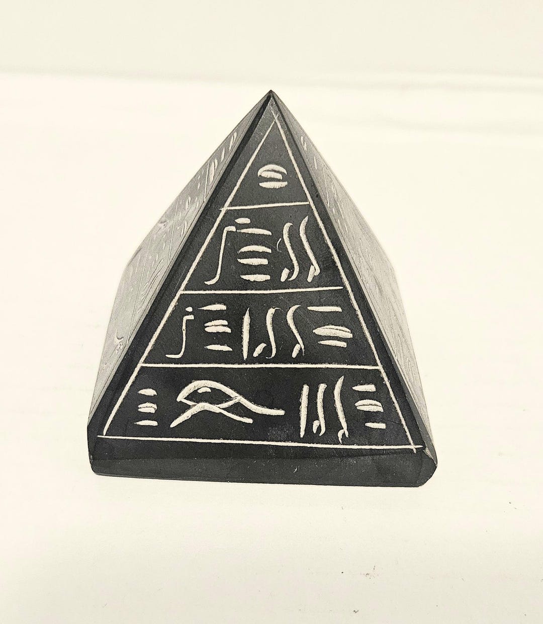 Vintage Egyptian Pyramid Basalt Inscribed Hieroglyphics 3 Inch ...