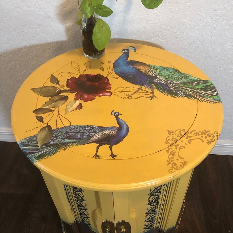 Bohemian Vintage Storage Side Table - Etsy