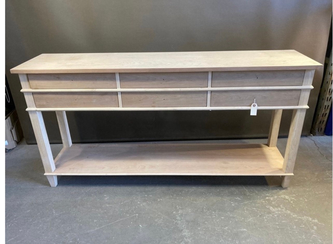 Console Solid Wood Console Table Unfinished 6 Drawer - Customizable - Etsy