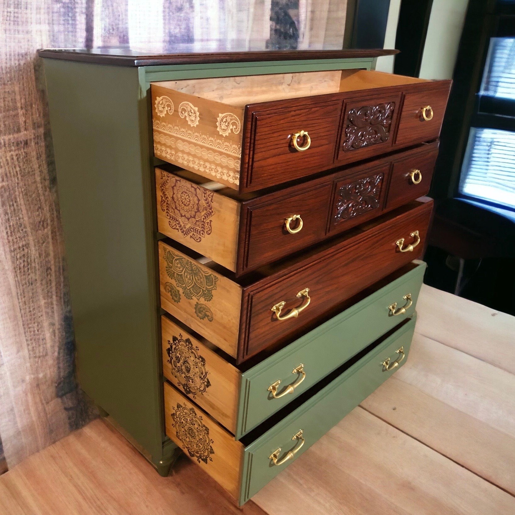 Vintage Walnut Chest of Drawers by Owosso Manufacturing 5 Drawers - Etsy