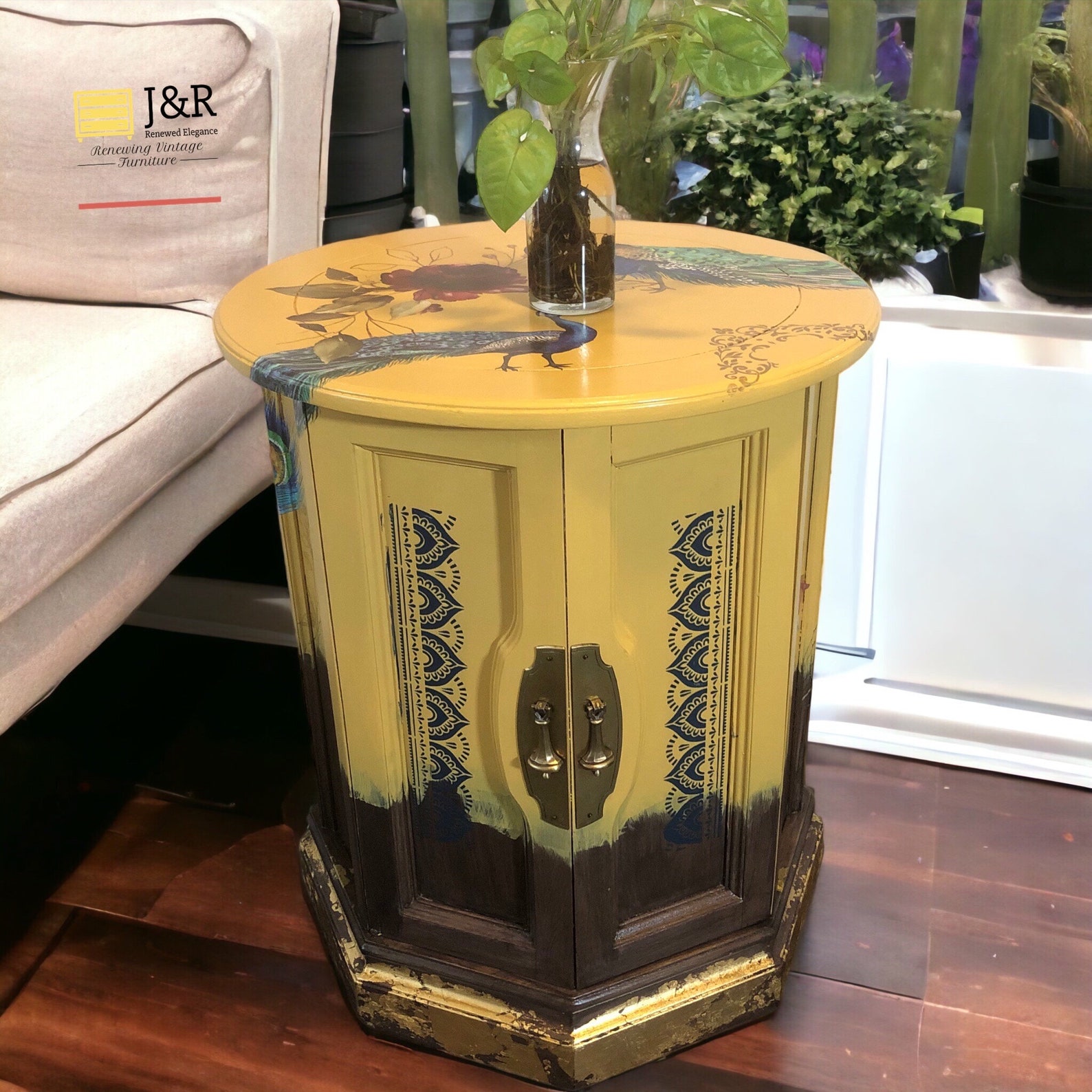Bohemian Vintage Storage Side Table - Etsy