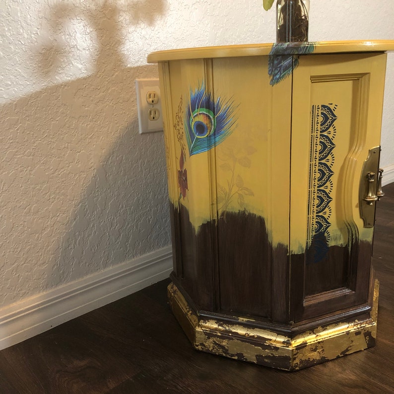 Bohemian Vintage Storage Side Table - Etsy