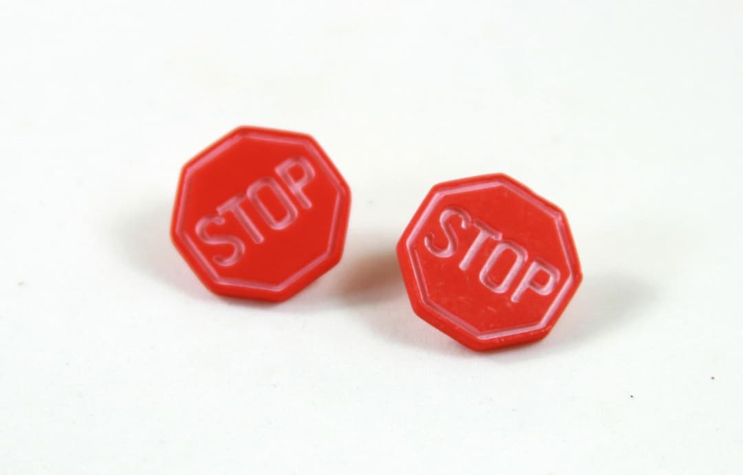 Stop Sign Studs, Stop Sign Earrings, Octagon Earrings, Octagon Studs - Etsy