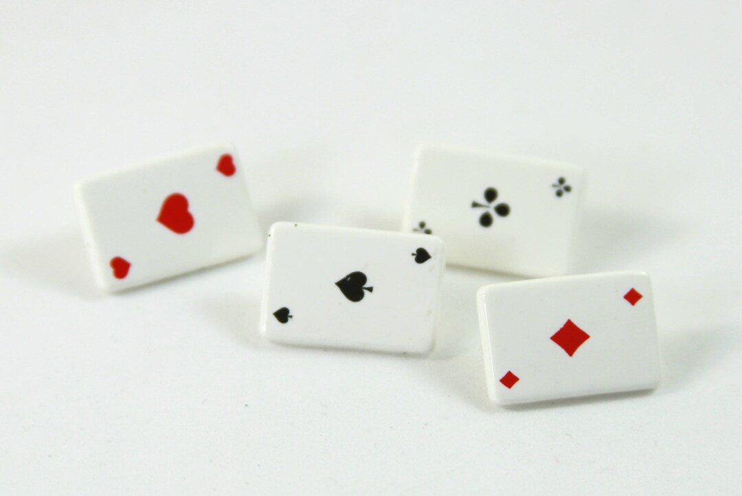 Playing Card Studs, Card Studs, Card Earrings, Playing Card Earrings - Etsy